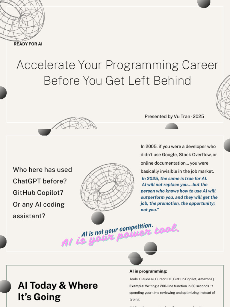 Keynote 1 - Accelerate Your Programming Career Before You Get Left Behind | PDF | Artificial ...