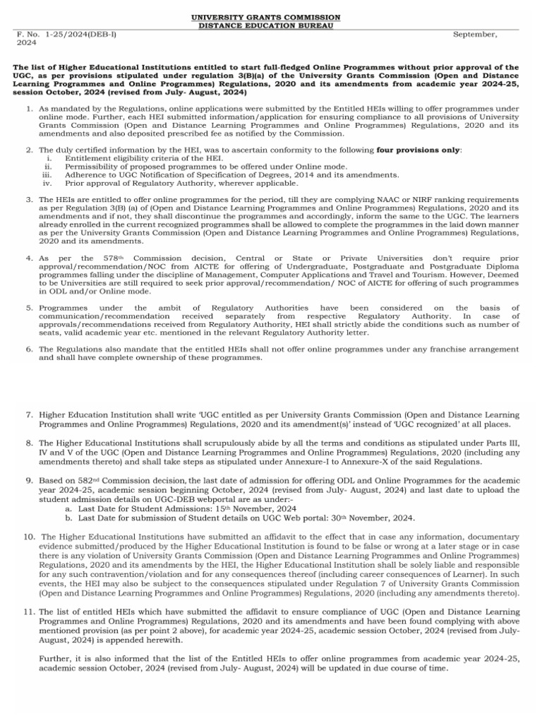 UGC Approval Letter | PDF