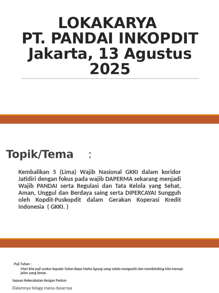 Lima Wajib Nasional GKKI untuk Kopdit | PDF