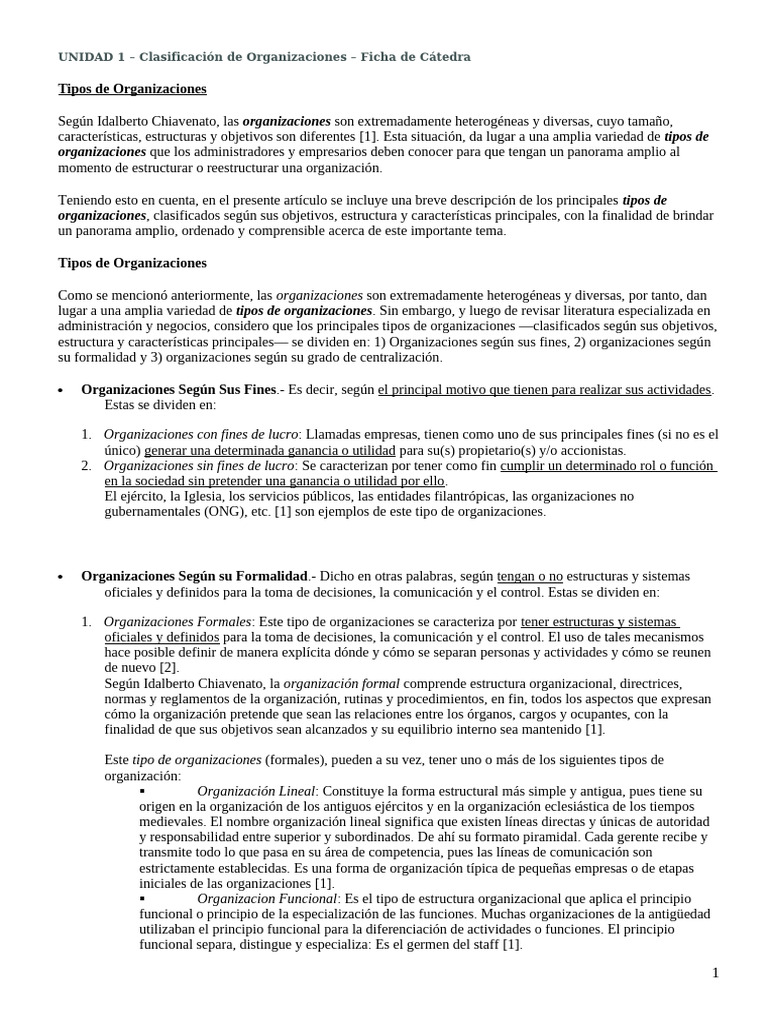 Thompson Iván - Tipos de Organizaciones | PDF | Organización no ...