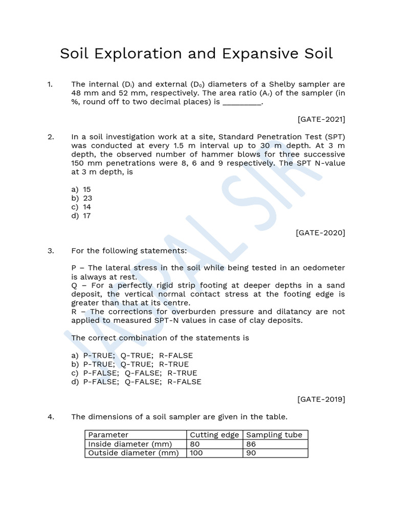 Soil Exploration and Expansive Soil 1754305289237 | PDF | Applied And ...
