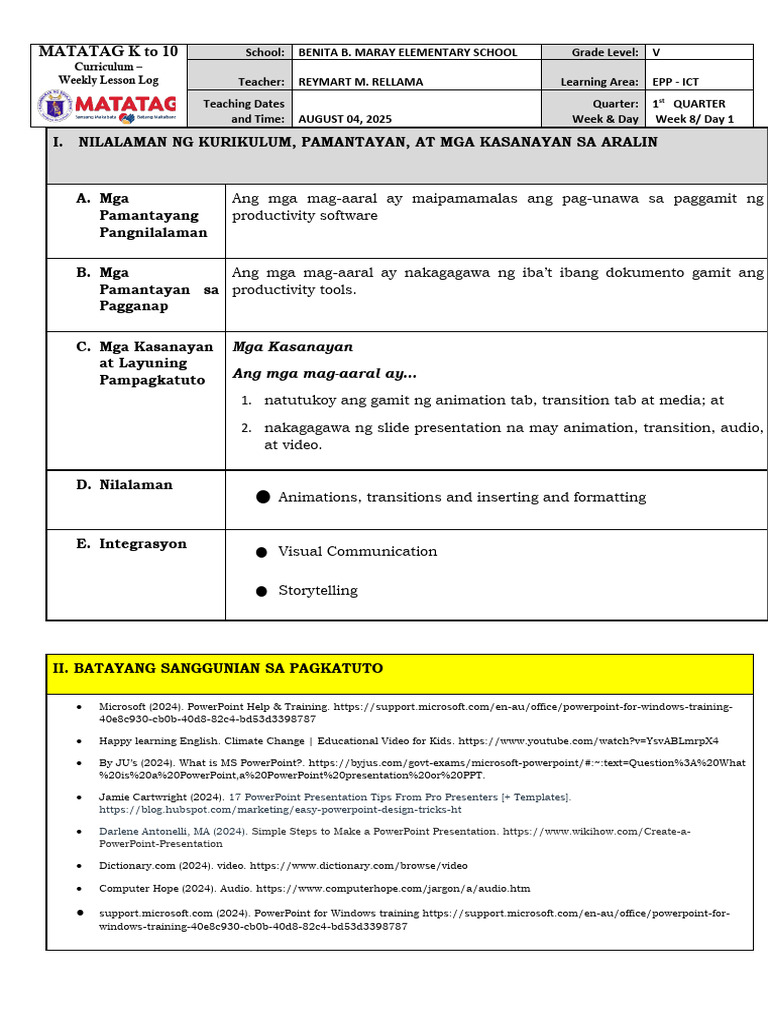 Epp-Ict 5-W8-Day1 | PDF