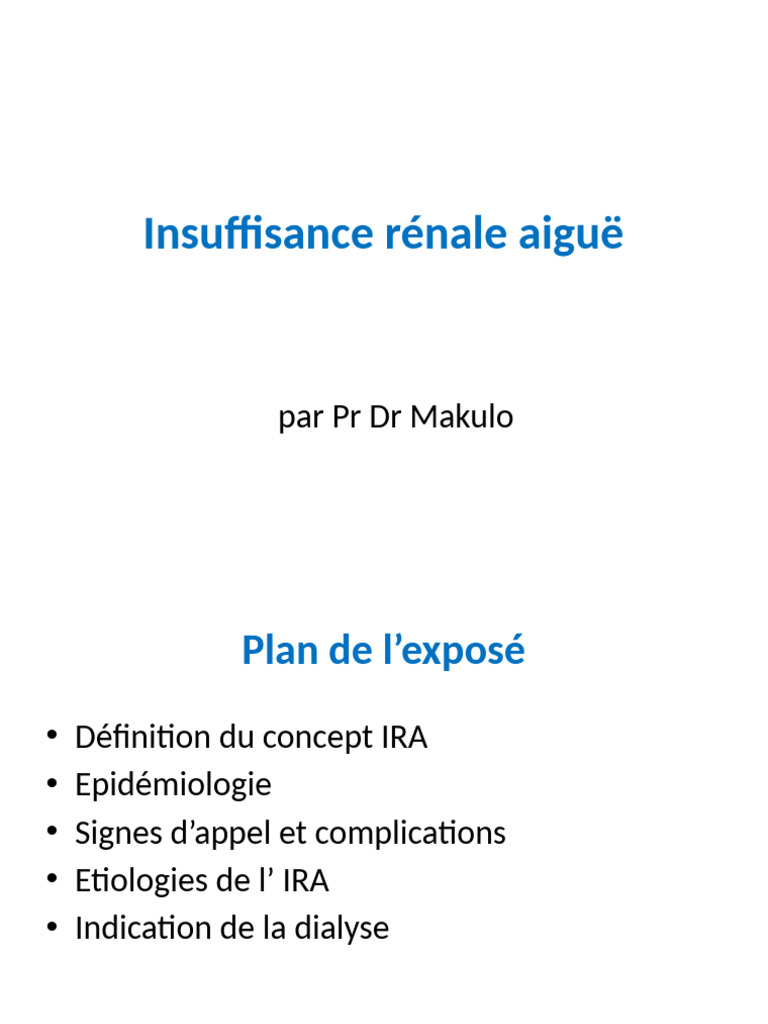 Insuffisance Rénale Aiguë-1 | PDF | Insuffisance rénale chronique ...