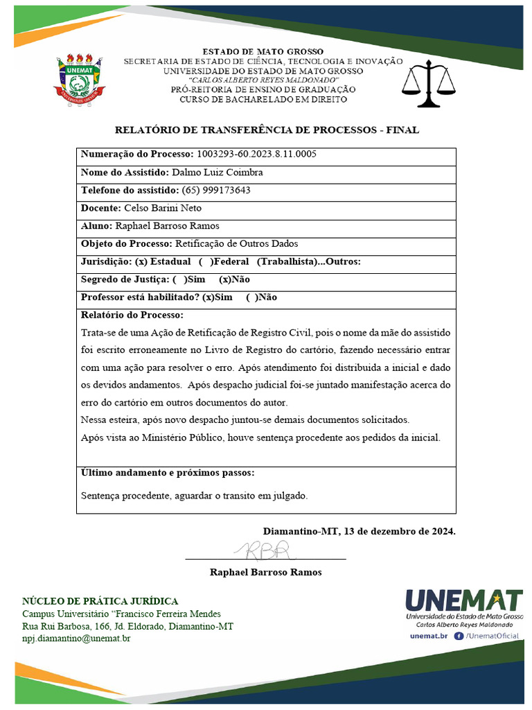 Relatorio Final 2024-II - Dalmo Luiz Coimbra | PDF