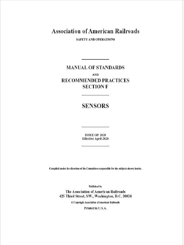 AAR Manual of Standards - S-6000 and S-6001-Rel | PDF