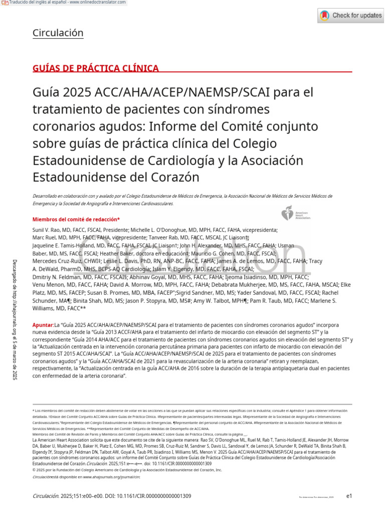 Rao Et Al 2025 2025 Acc Aha Acep Naemsp Scai Guideline For The Management of Patients With Acute ...