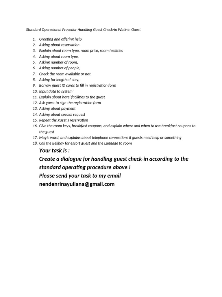 SOP Check-In Tugas Kelas XI PH | PDF