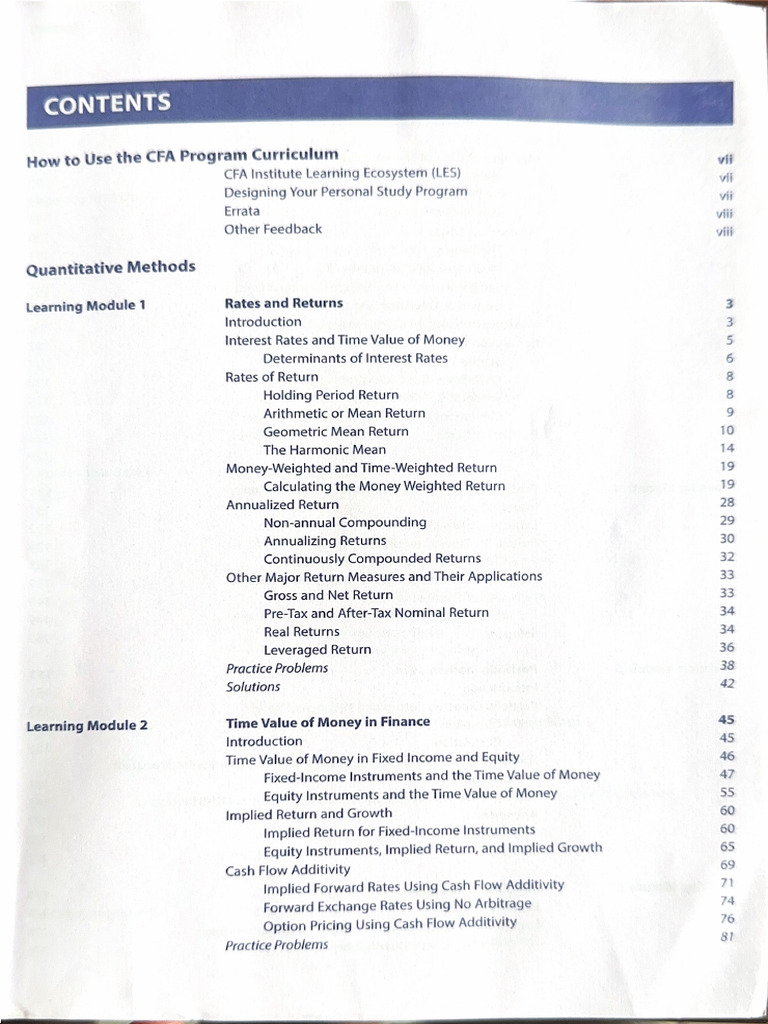 CFA Level 1 Module | PDF