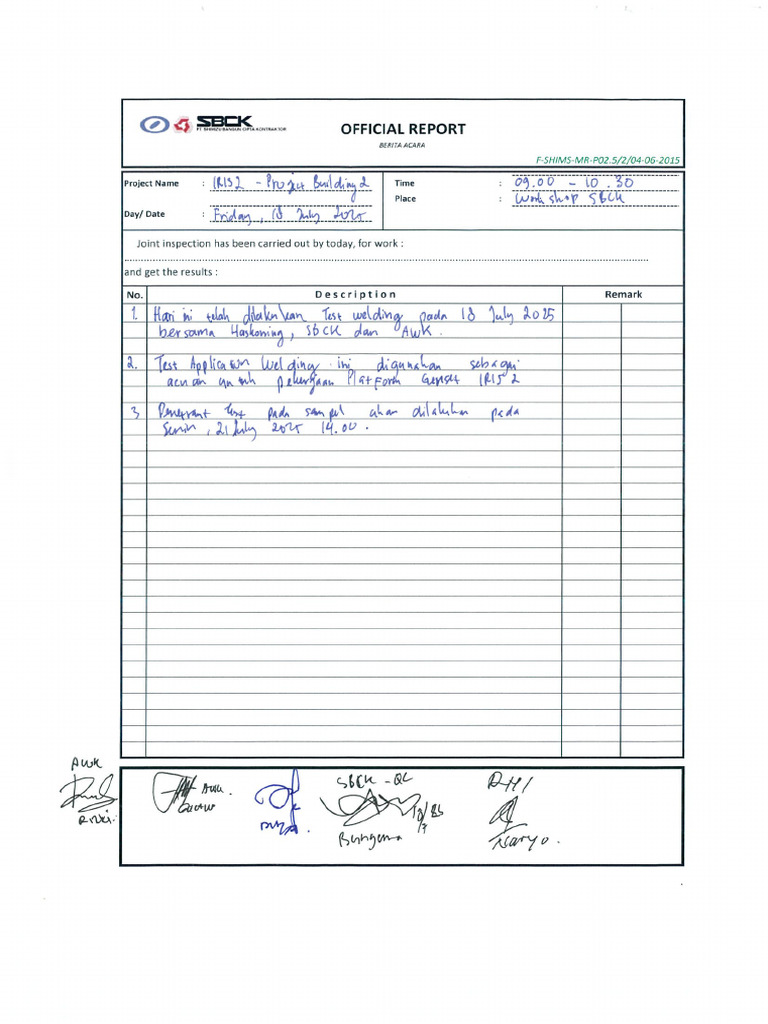 MOM Test Aplication Welding 18072025 | PDF