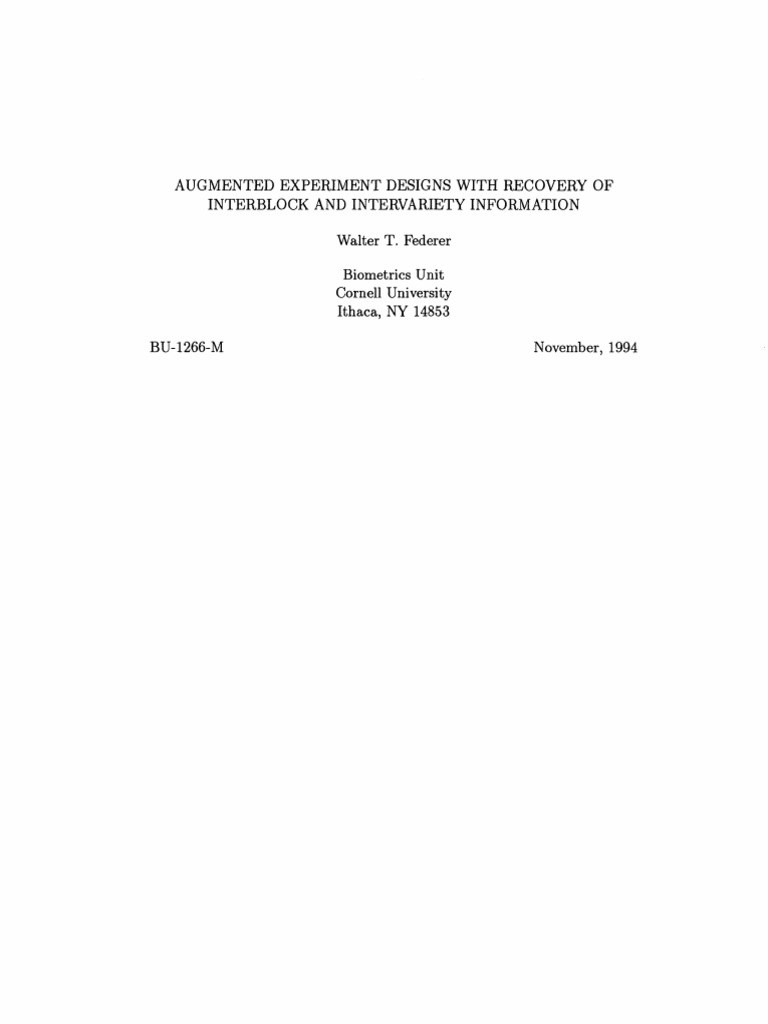 Teori Augmented Design Federer Dalam Pemuliaan Tanaman | PDF | Variance ...