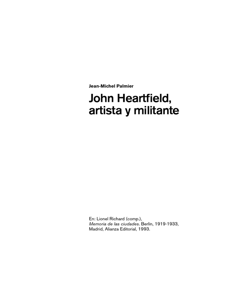 Palmier, Jean-Michel. Heartfield | PDF
