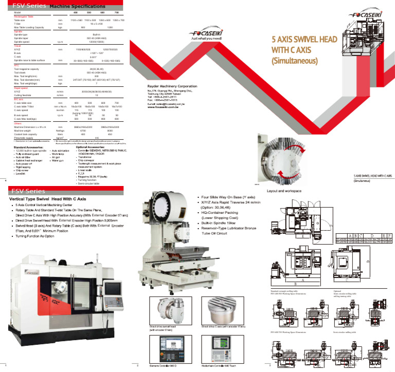 5 Axis Machining Center (FSV Series) | PDF | Mechanical Engineering ...