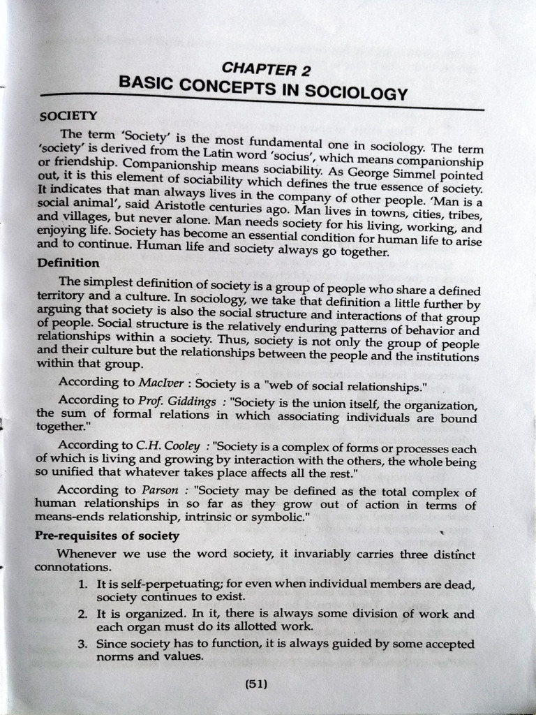 Unit-2 Sociology Basic Concepts | PDF
