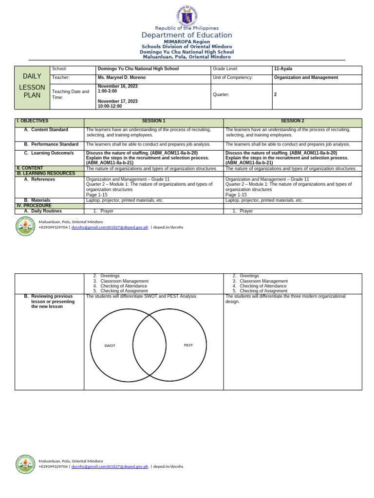 WEEK 1 | PDF | Swot Analysis | Behavior Modification