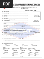 Cricket Player Registration Form | PDF | Government