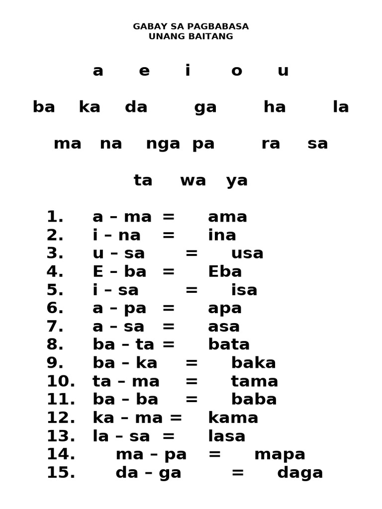 Pagbasa - Fil. | PDF