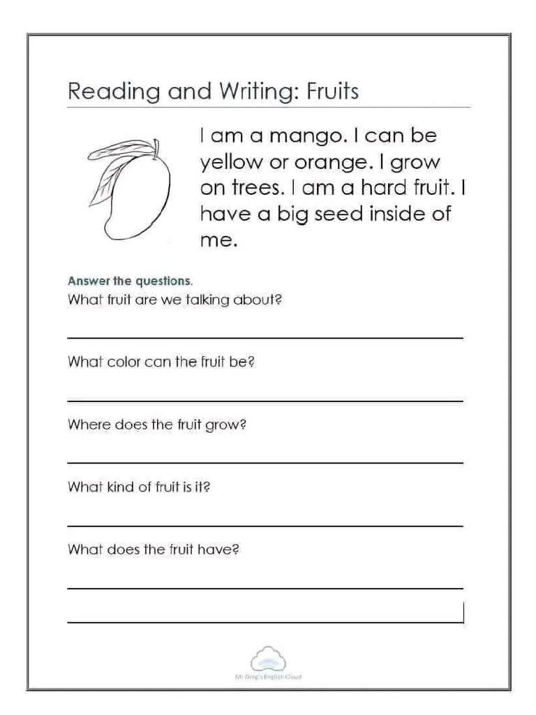 Fruits Reading Compre | PDF