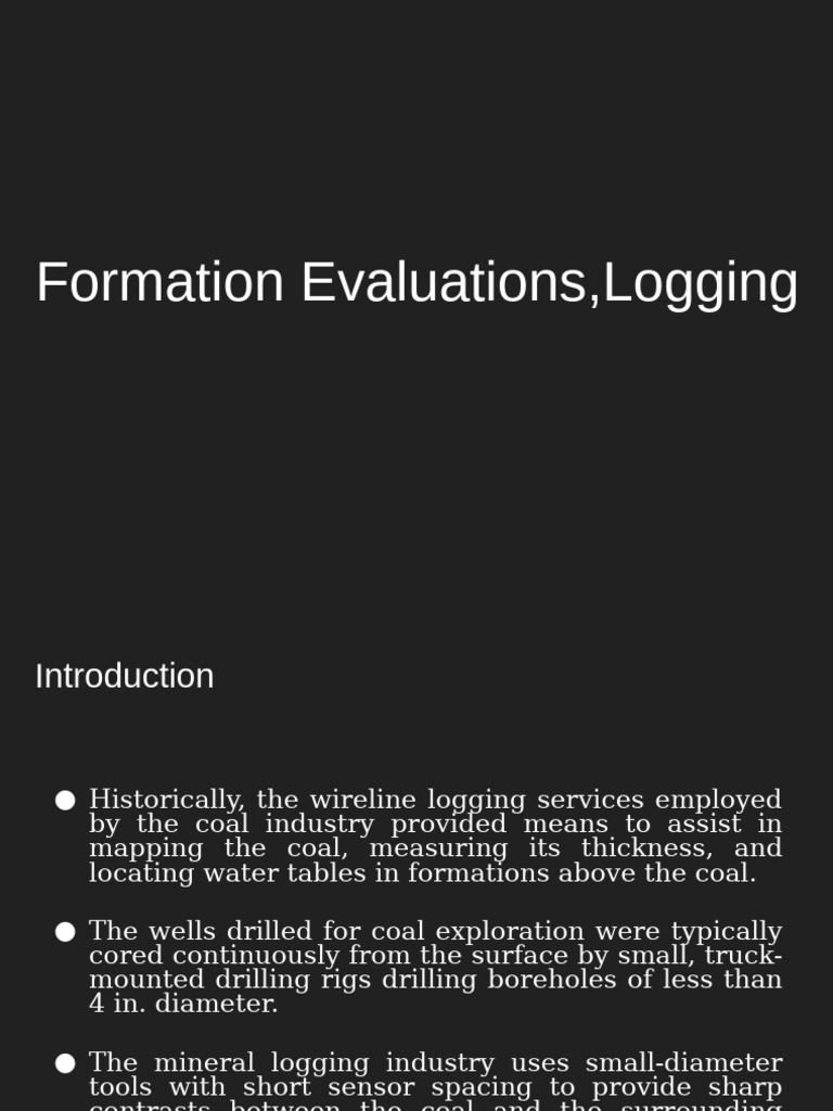 Wireline Logging in Coal Evaluation | PDF