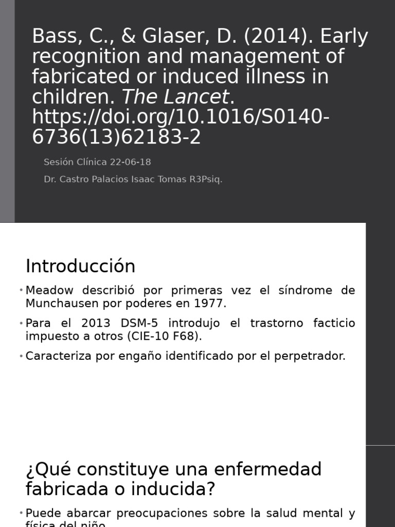Munchausen by Proxy | PDF | Teoría de apego | Trastorno mental