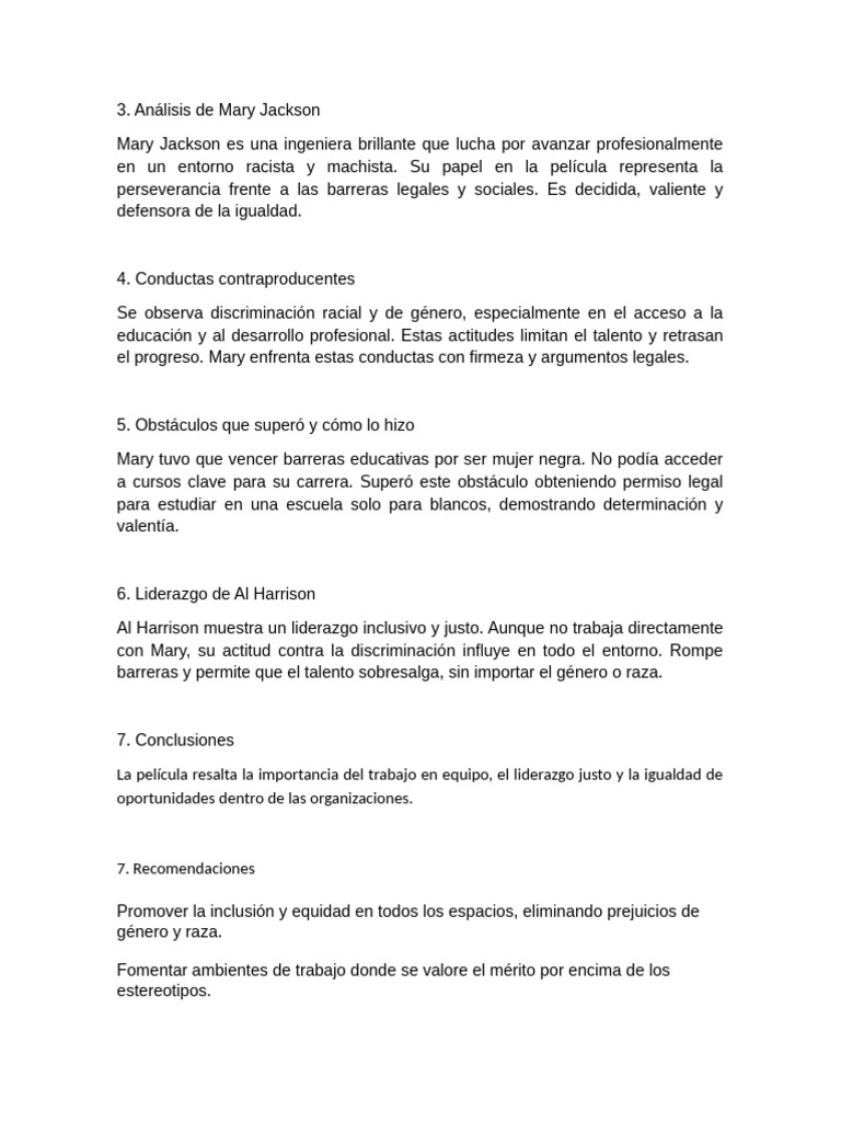Mary Jackson: Igualdad y Liderazgo Inclusivo | PDF