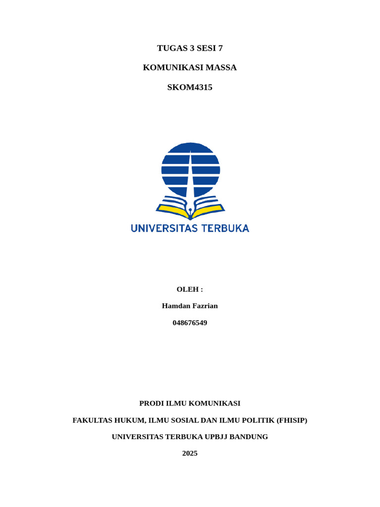 Tugas 3 Skom4315 Hamdan Fazrian 048676549 | PDF
