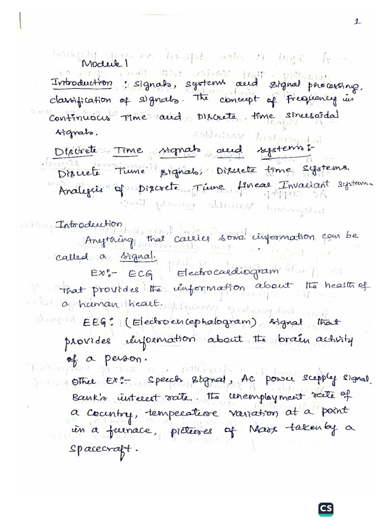 Module1 DSP Notes | PDF
