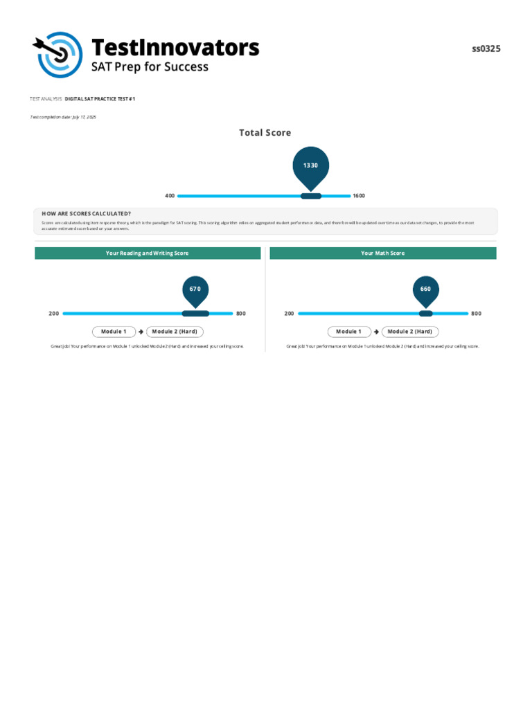 Digital SAT Practice Test #1 | PDF | Equations | Mathematics