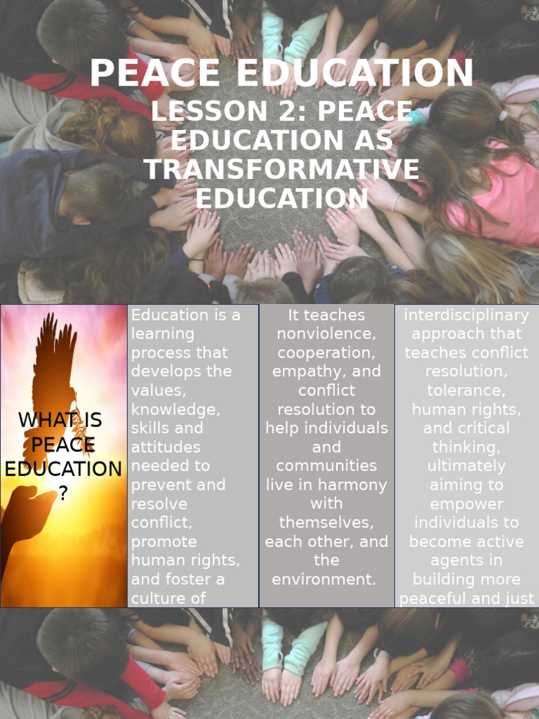 Transformative Peace Education Overview | PDF | Learning | Peace