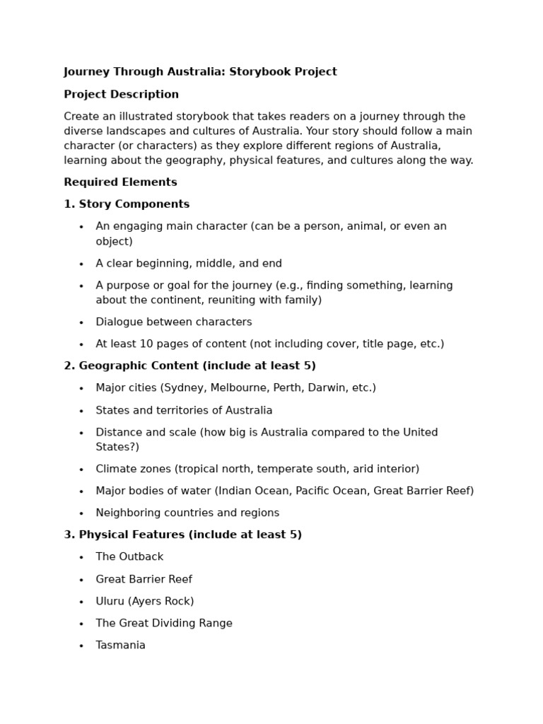Australia Storybook Project | PDF