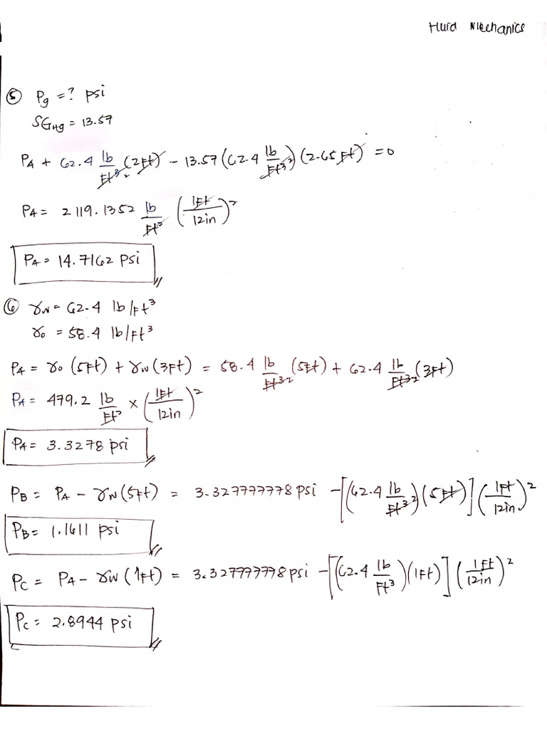 Fluid Mechanics Problem NO. 2 | PDF