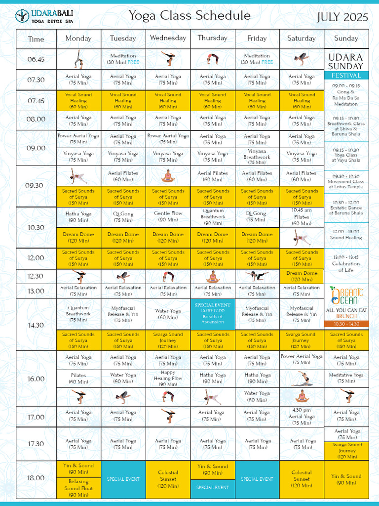 Baruna Shala Yoga Class Schedule | PDF | Yoga | Spiritual Practice