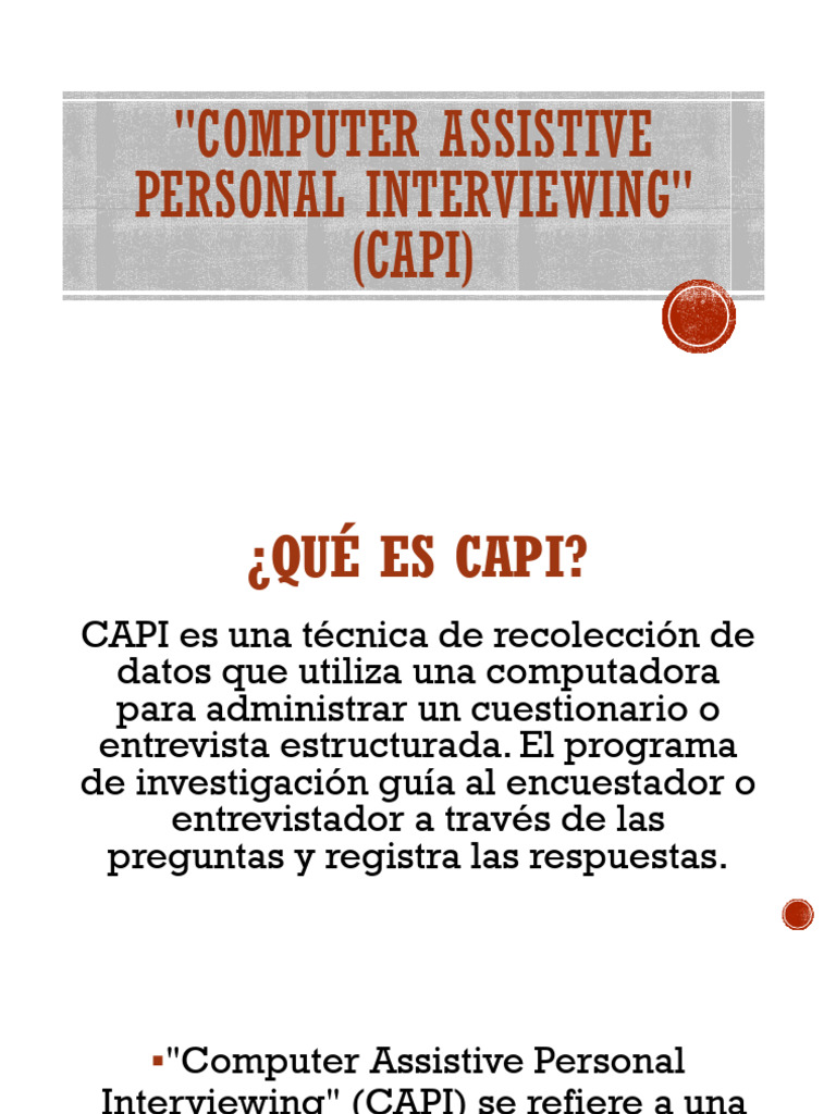 Introducción al CAPI en encuestas | PDF | Metodología de encuesta ...