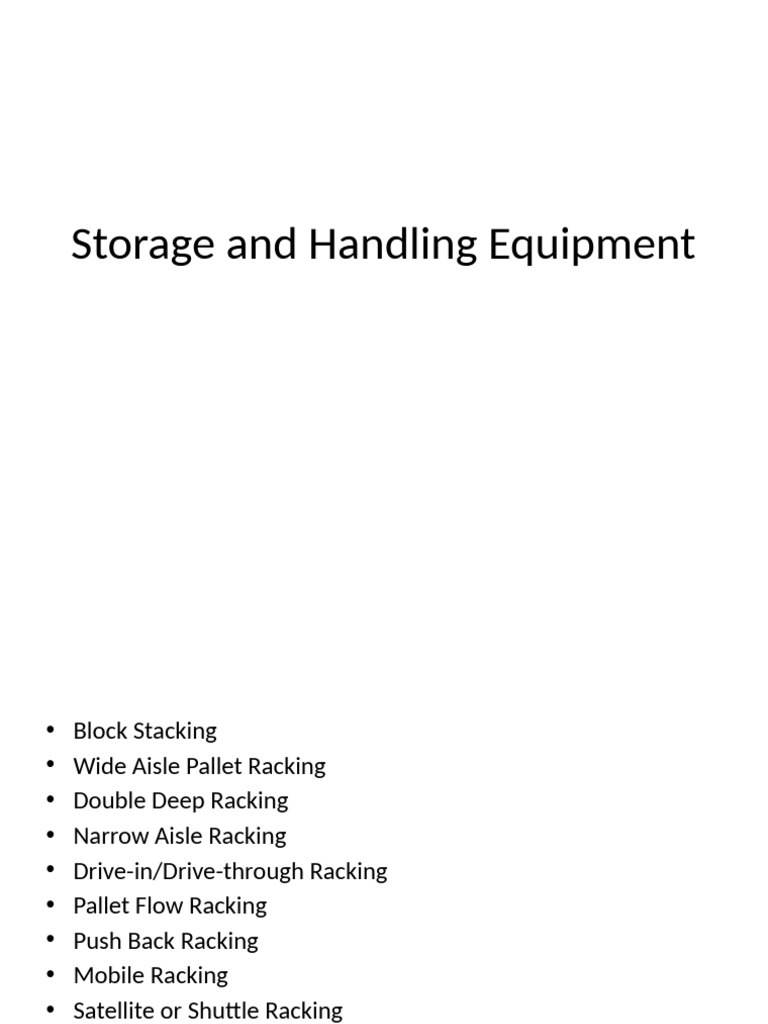 Warehouse Storage and Handling Solutions | PDF | Warehouse | Pallet