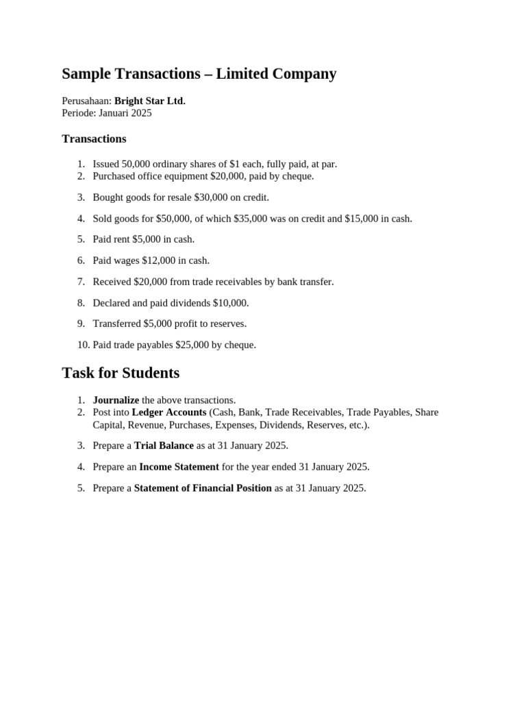 Sample Transactions | PDF