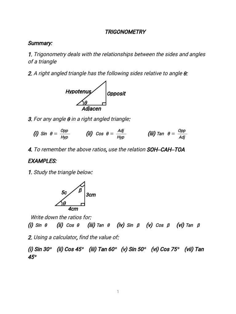 Trigonometry Basics and Applications | PDF