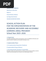 ARAL Program Action Plan 2025-2026 | PDF | Education Theory | Cognition
