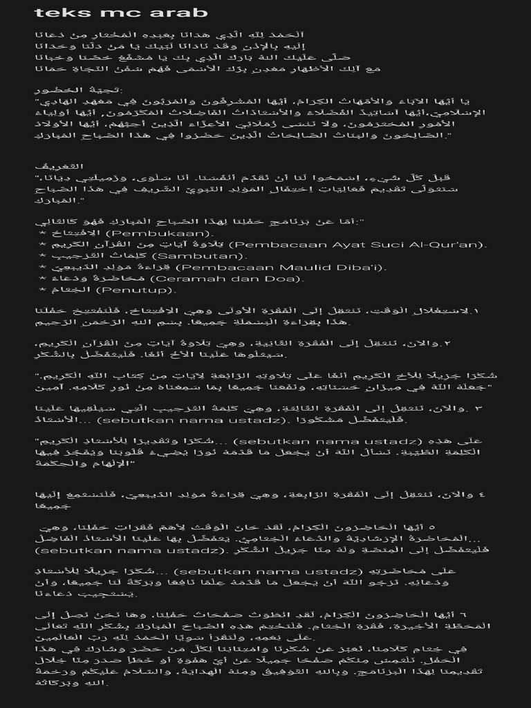 teks mc arab | PDF