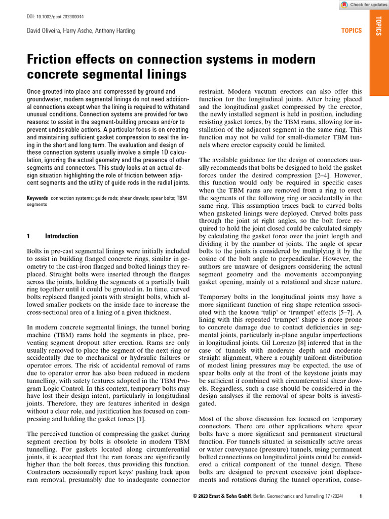 Friction Effects On Connection Systems in Modern Concrete Segmental ...