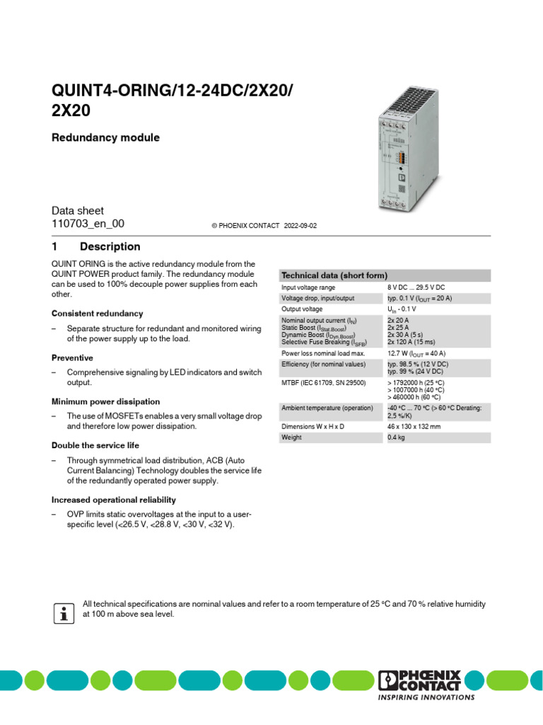 db_en_quint4_oring_12_24dc_2x20_2x20_110703_en_00 | PDF | Power Supply ...