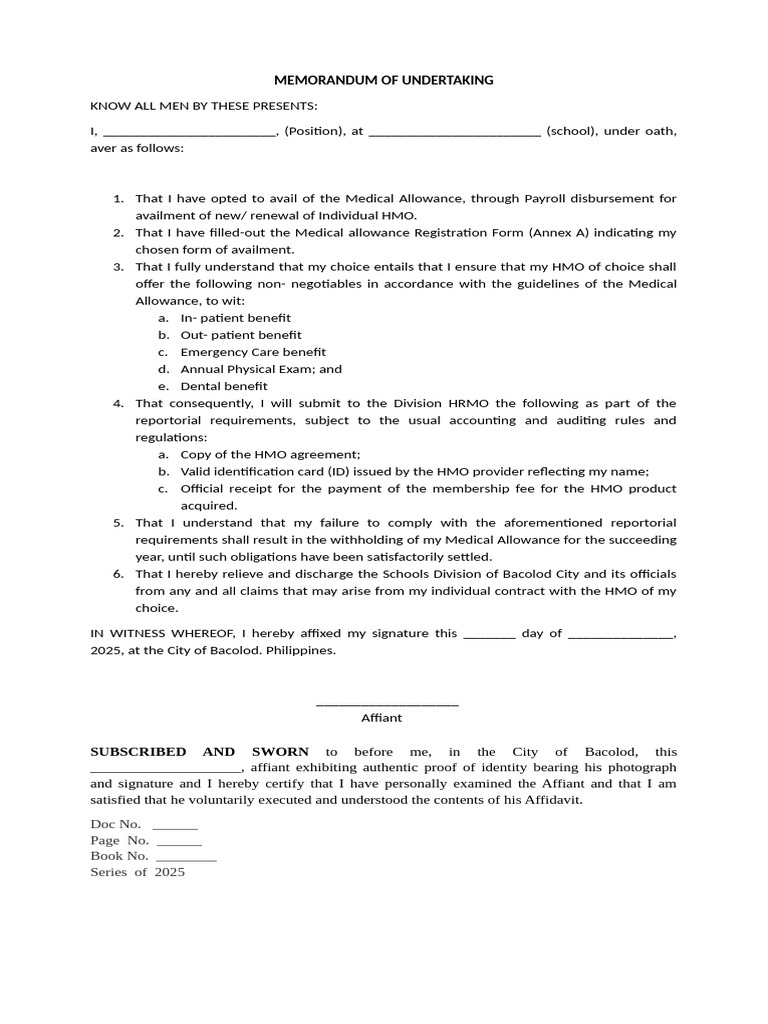 Medical Allowance Guidelines Memo | PDF