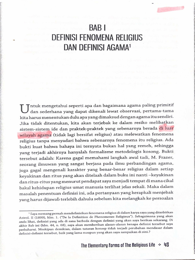 Bab 1 Definisi Fenomena Religius Dan Definisi Agama - Compressed | PDF
