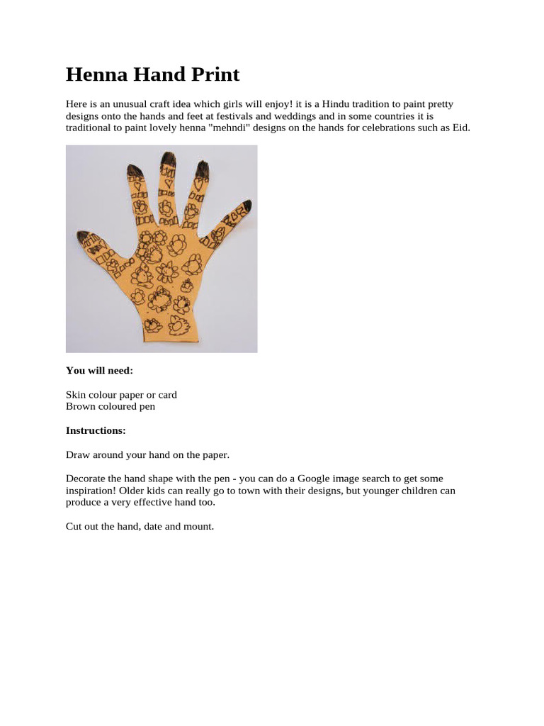 Henna Hand Print | PDF