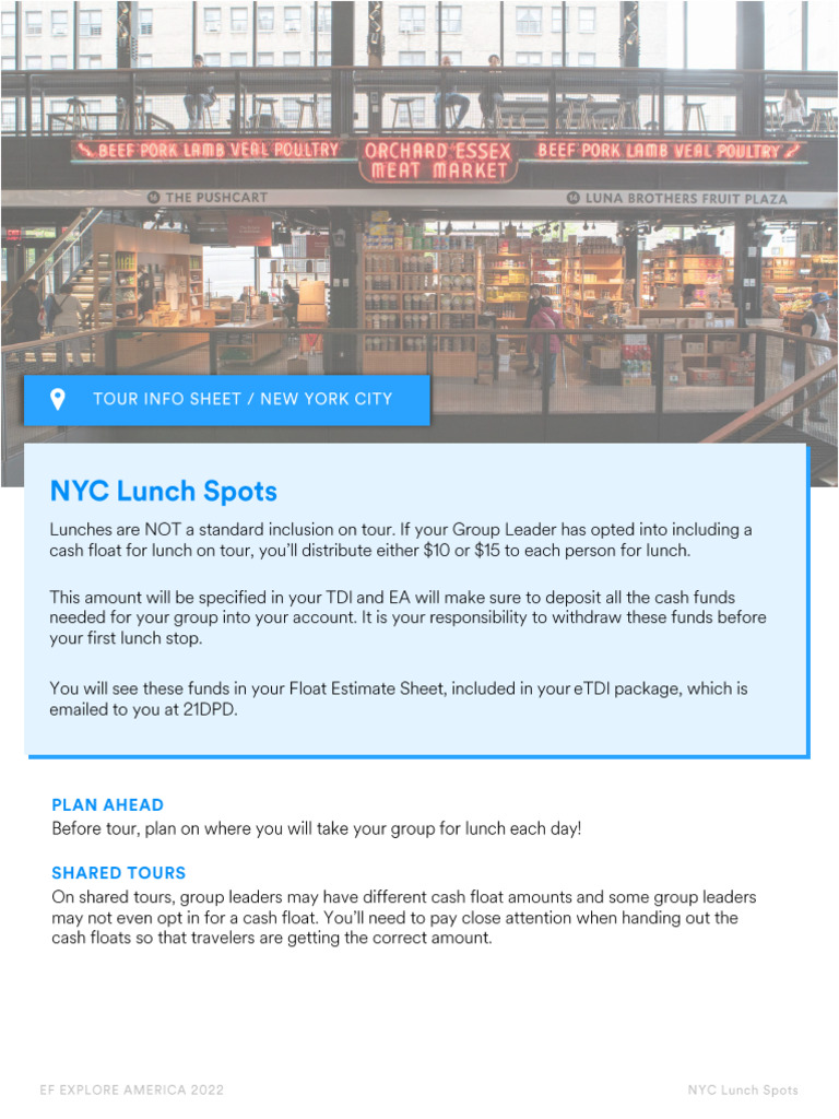 Best Lunch Spots in NYC | PDF