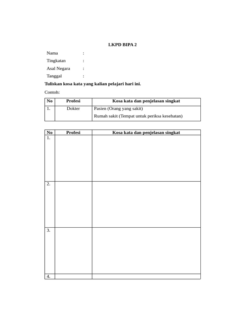 LKPD BIPA 2 (Perlu Revisi) | PDF