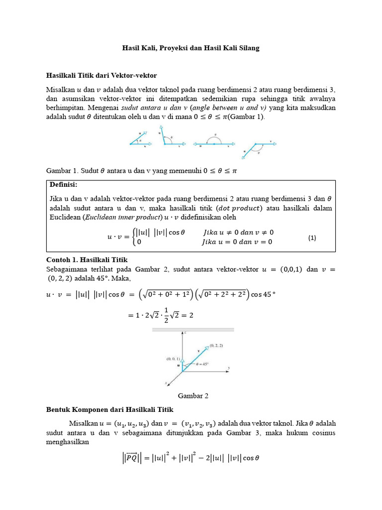 Hasil Kali dan Proyeksi Vektor | PDF