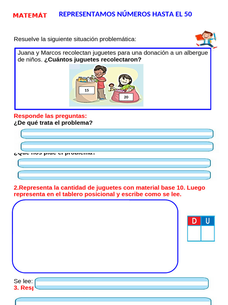 FICHA MAT Contamos y Representamos Números Hasta 50 | PDF