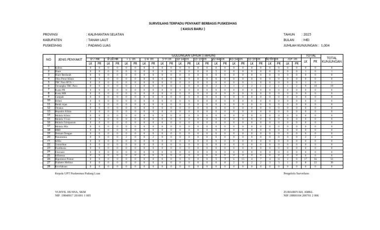Laporan STP Bulan Mei 2025 PKM Padang Luas | PDF
