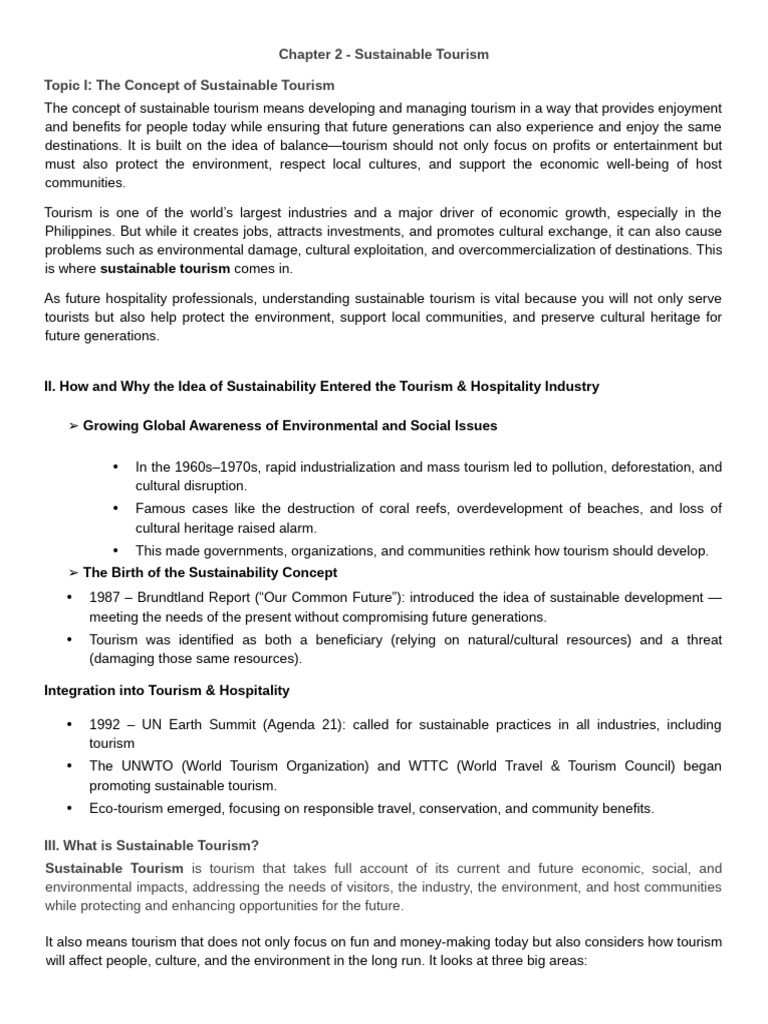Chapter 2 - Sustainability in Tourism | PDF | Cost Of Living | Tourism