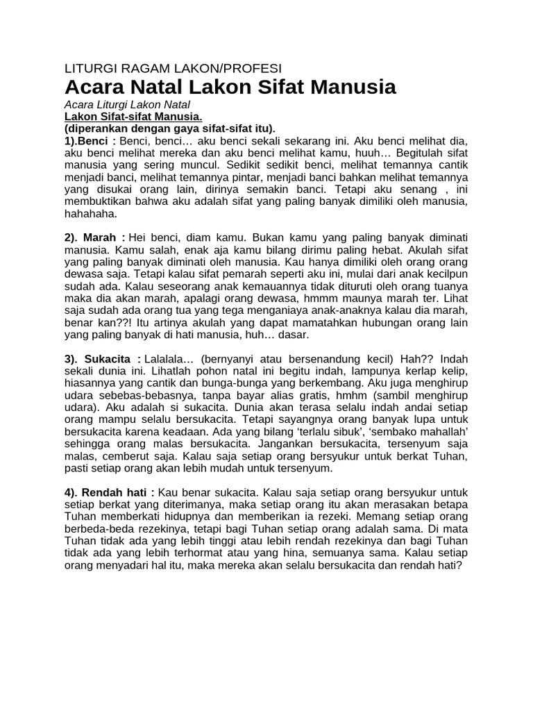 Liturgi Ragam Sifat Manusia | PDF