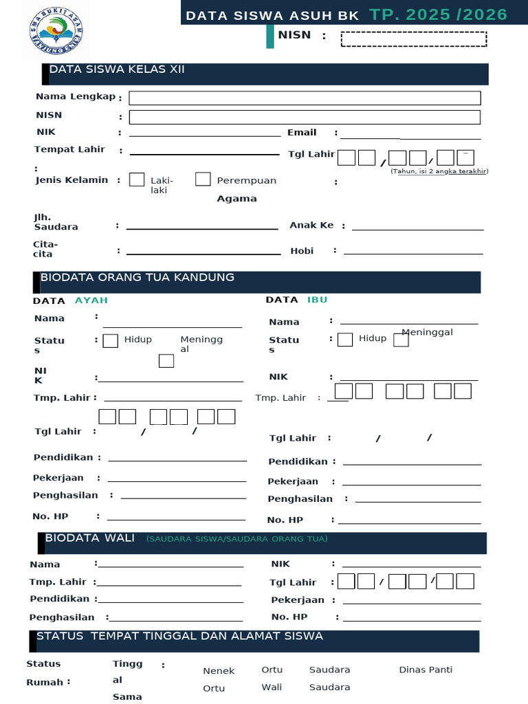 Formulir Pendaftaran PPDB Versi 1 | PDF